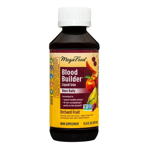 MegaFood Blood Builder Liquid Iron - Once Daily Iron Supplement ...