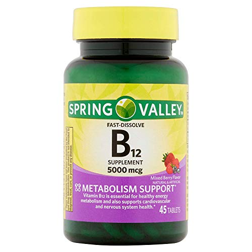 Spring Valley B12 5000 mcg 45 tablets, Mixed Berry Flavor ...